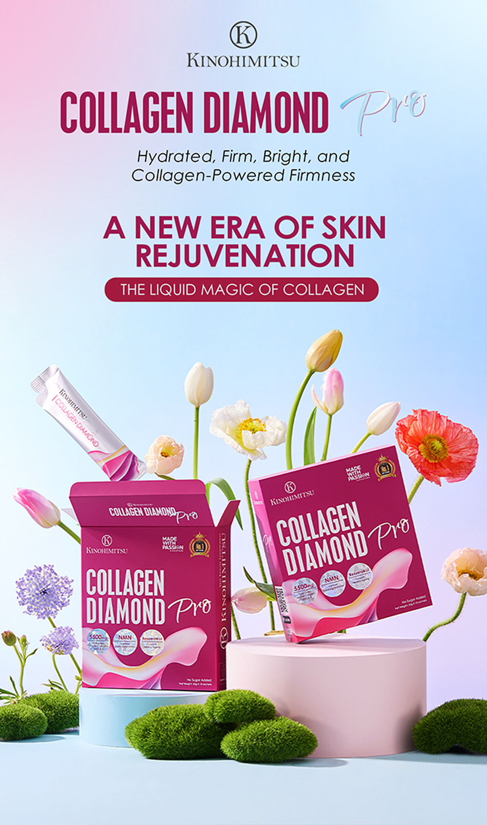 Kinohimitsu Collagen Diamond Pro 5500mg with NMN Supplement 25g ...