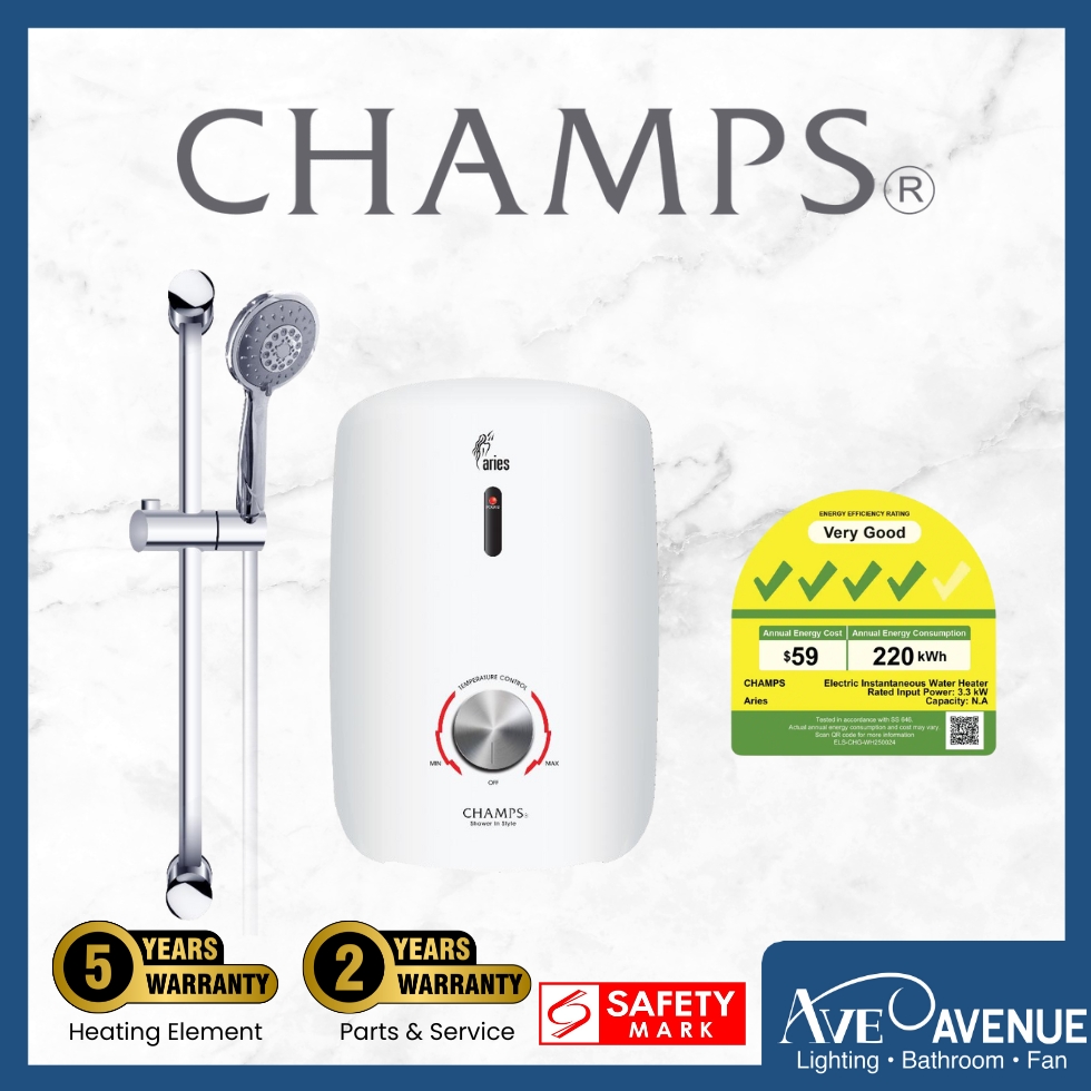 [Installation Available] Champs Aries Copper Tank Instant Water Heater ...