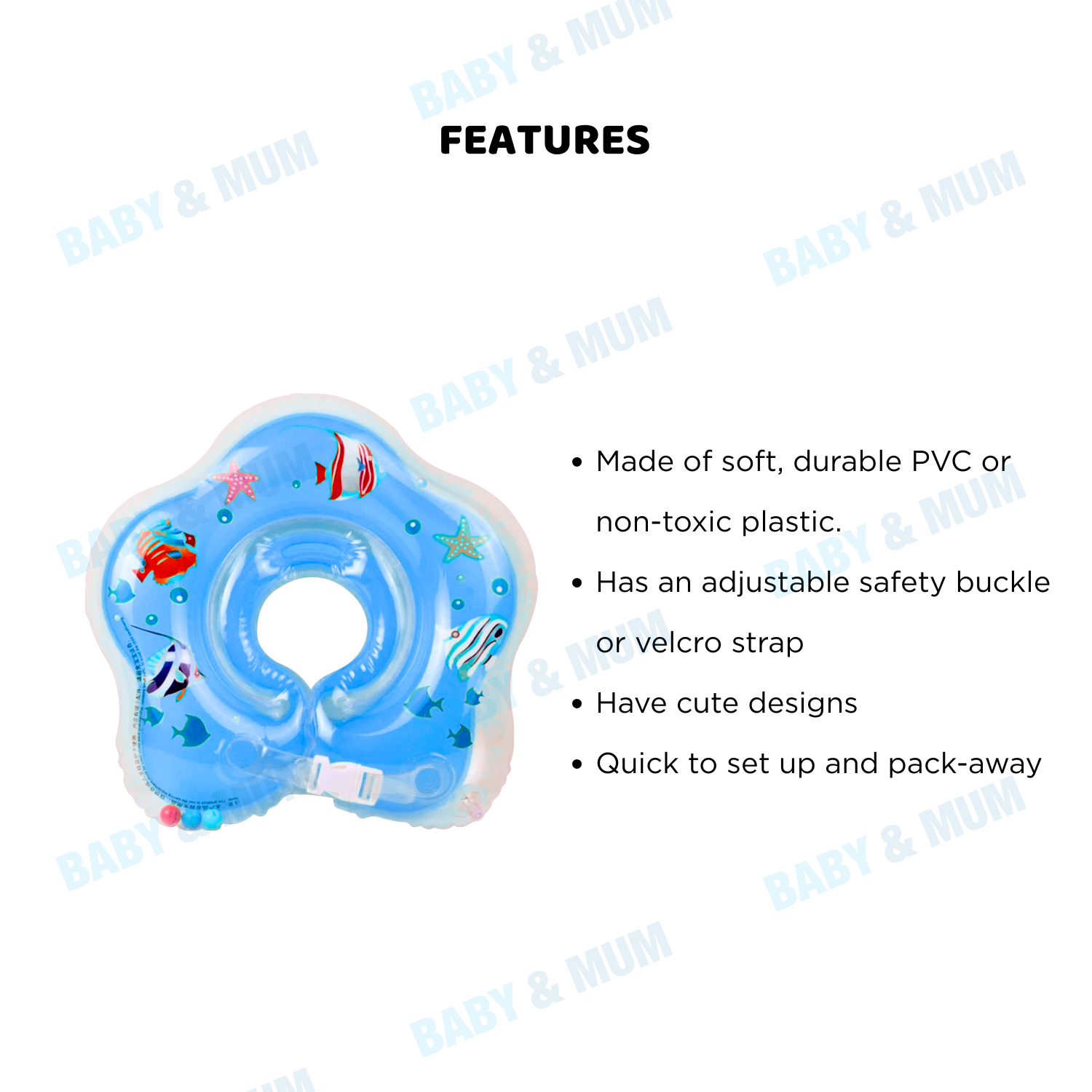 Baby Inflatable Swimming Neck Float | Infant Swim Neck Float Ring | PVC ...