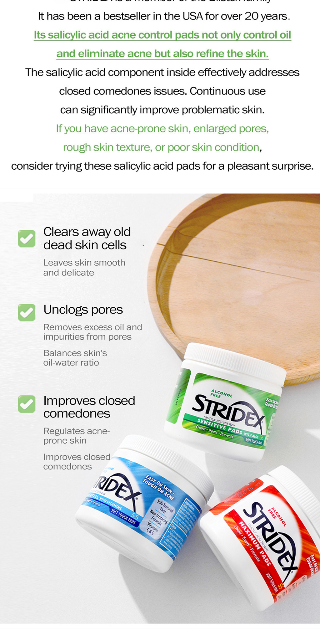 Stridex Acne Control Pads with Salicylic Acid (Sensitive / Maximum /Vitamins ) 55s | Shopee ...