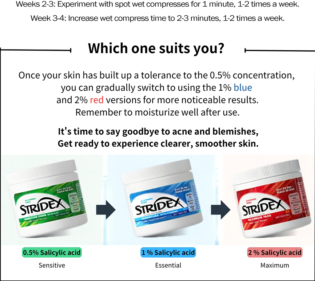 Stridex Acne Control Pads with Salicylic Acid (Sensitive / Maximum /Vitamins ) 55s | Shopee ...