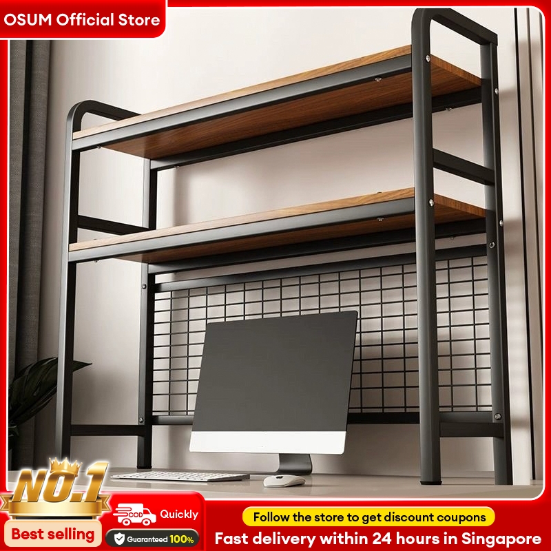 Desktop Rack Wire Mesh Grid Tabletop Organiser Bookshelf Tabletop ...