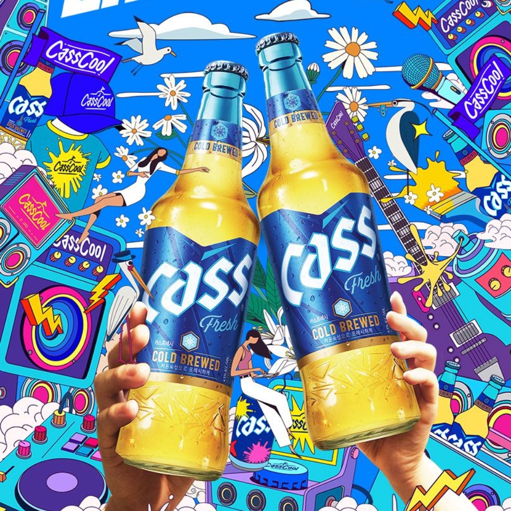 Cass Fresh Korean Beer (Bottle) 500ml - 카스 COLD BREW BEER - Direct from ...