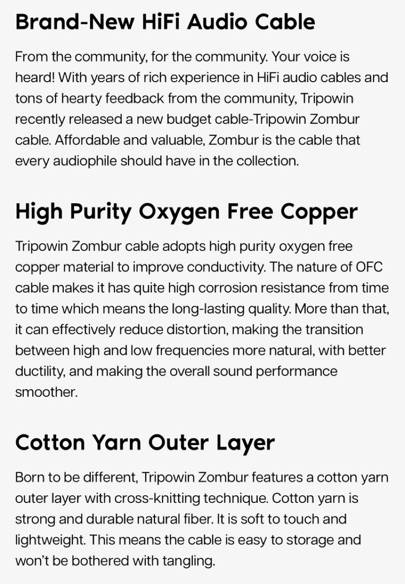Tripowin Zombur HIGH-PURITY 4N OFC OXYGEN-FREE COPPER HIFI IEM Mic ...