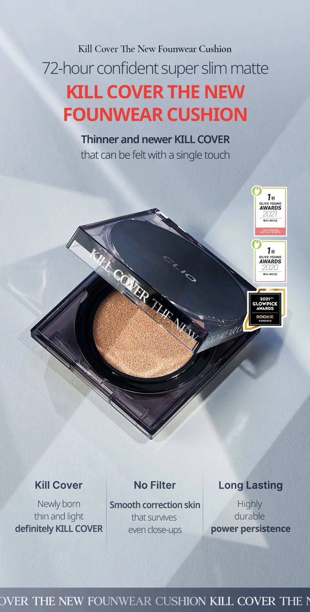 CLIO Kill Cover The New Founwear Cushion - SPF50+ PA+++, 15g + 15g/Mini (3 Shades) | Shopee ...