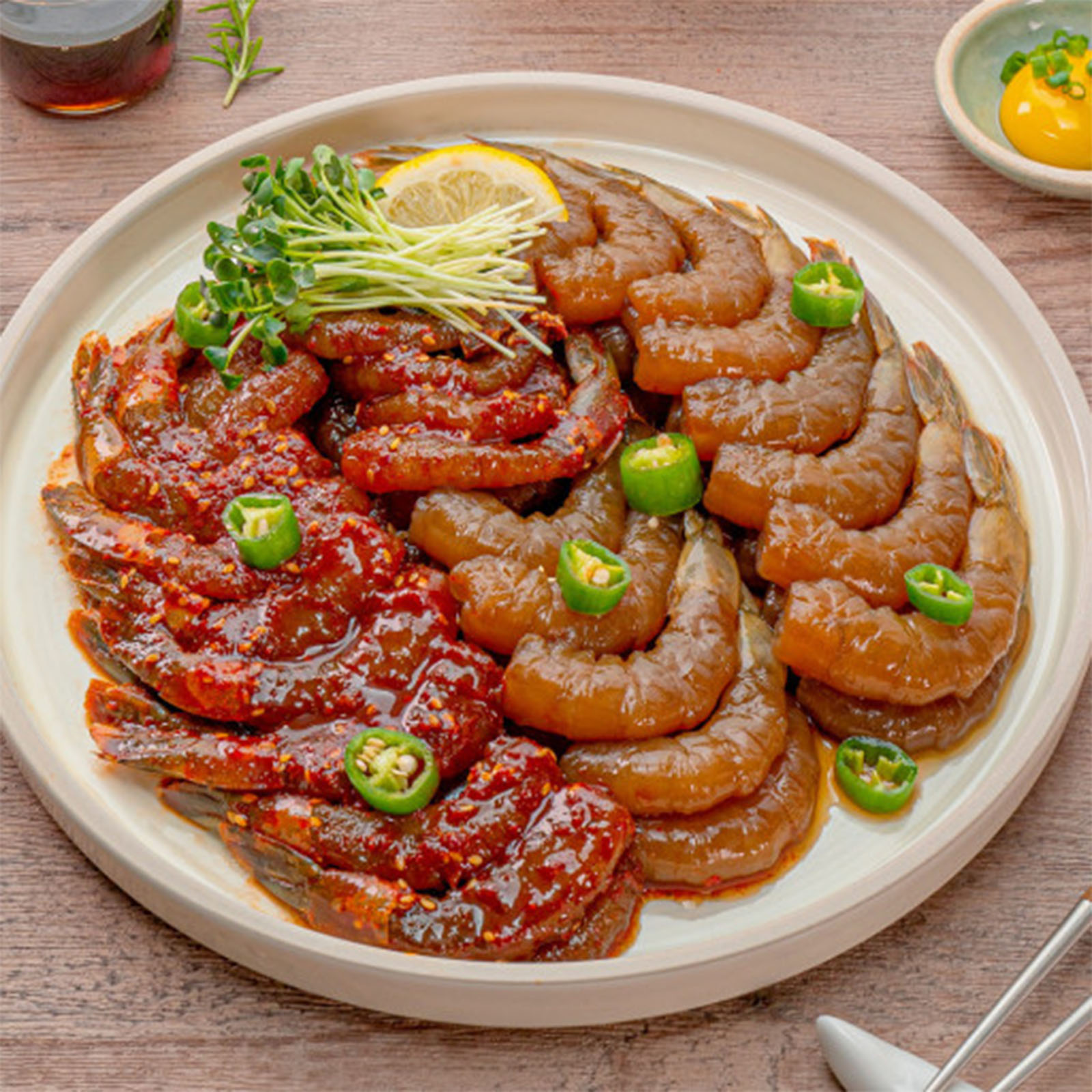 [CAPTAIN BONG] Korean Marinated Raw Shrimp Soy Sauce/Spicy 360g ...