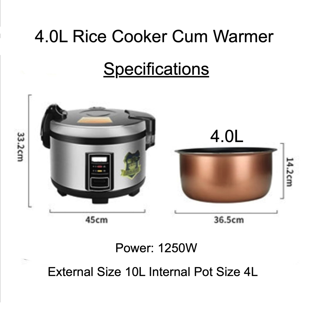 Commercial 2 in 1 Rice Cooker With Warmer | Two Sizes | ( 4.0L / 8.6L ...