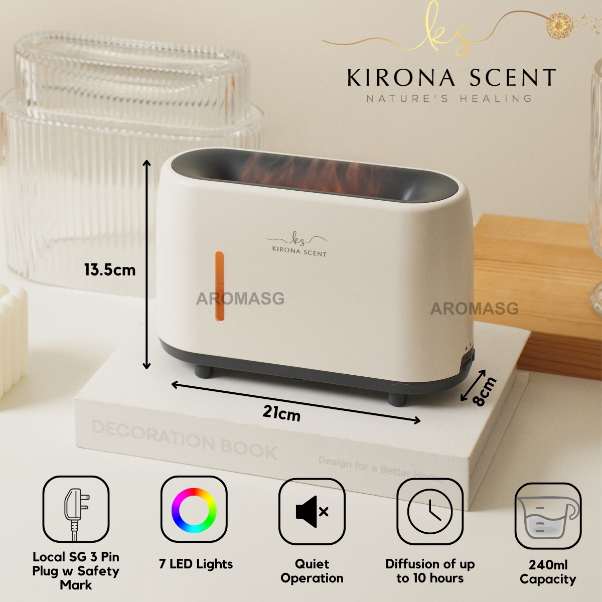 [8.8 Mega Sale] Kirona Blazing Fire Aroma Diffuser Humidifier, Free ...