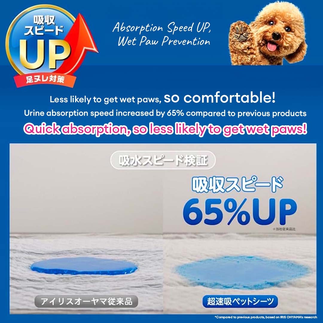 IRIS OHYAMA (CSPS-88/CSPS-42) Pet Sheet, Thick Type, Ultra Fast Absorption, Antibaterial+ ...