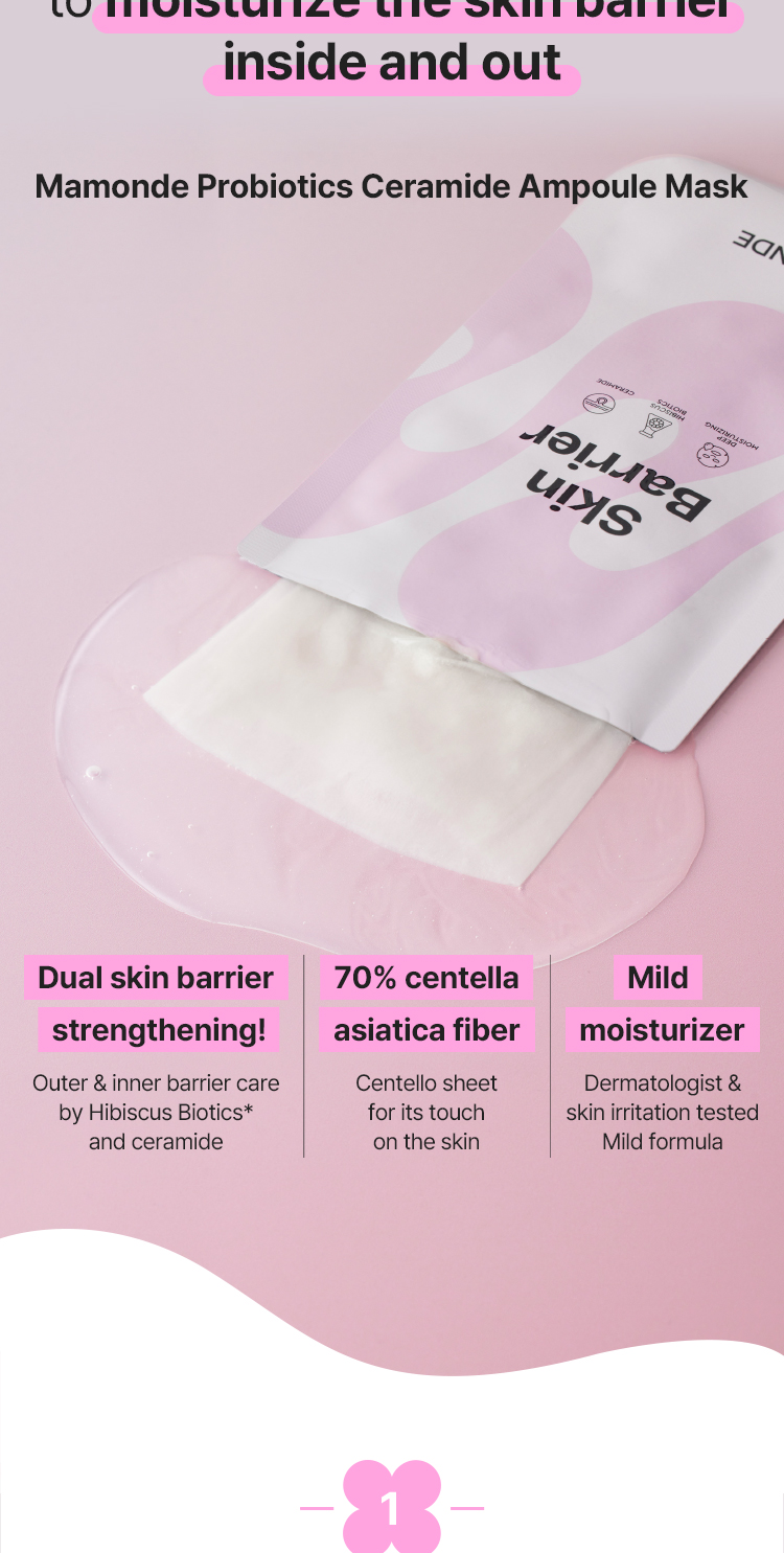 Mamonde Probiotics Ceramide Ampoule Mask with Ceramide & Hibiscus ...