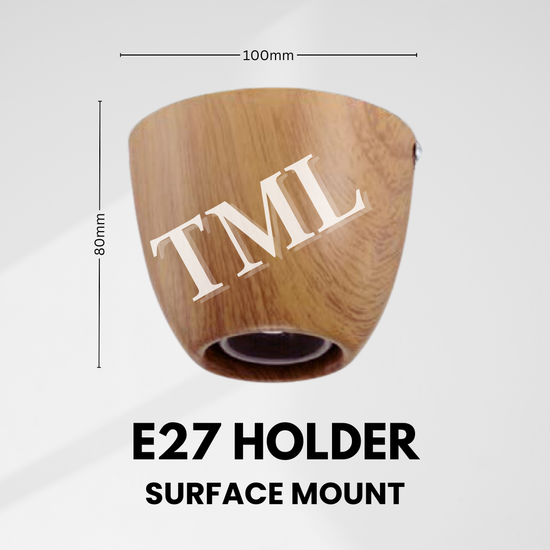 E27 Lamp Holder Ceiling Light Wall Light Bulb Holder White Chrome Wood ...