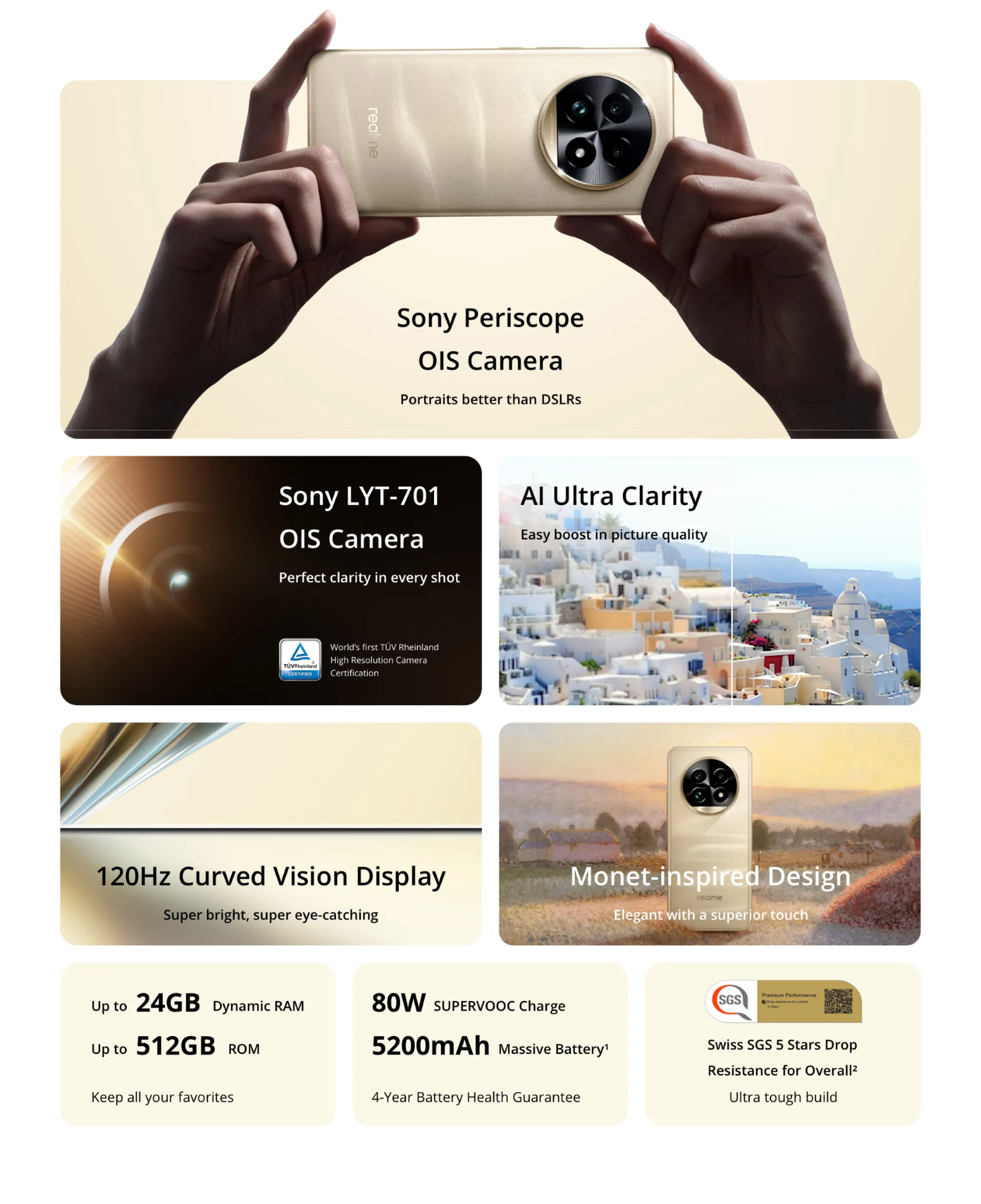 realme 13Pro+ 24GB(12+12)+512GB| Sony LYT-701 OIS Camera| 120Hz| 80W SUPERVOOC Charge ...