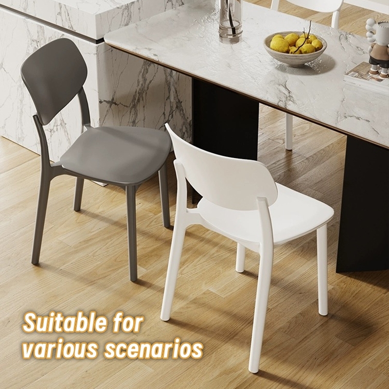 【Multi-Color】Nordic Plastic Chair Dining Chair Stackable Home Chair ...