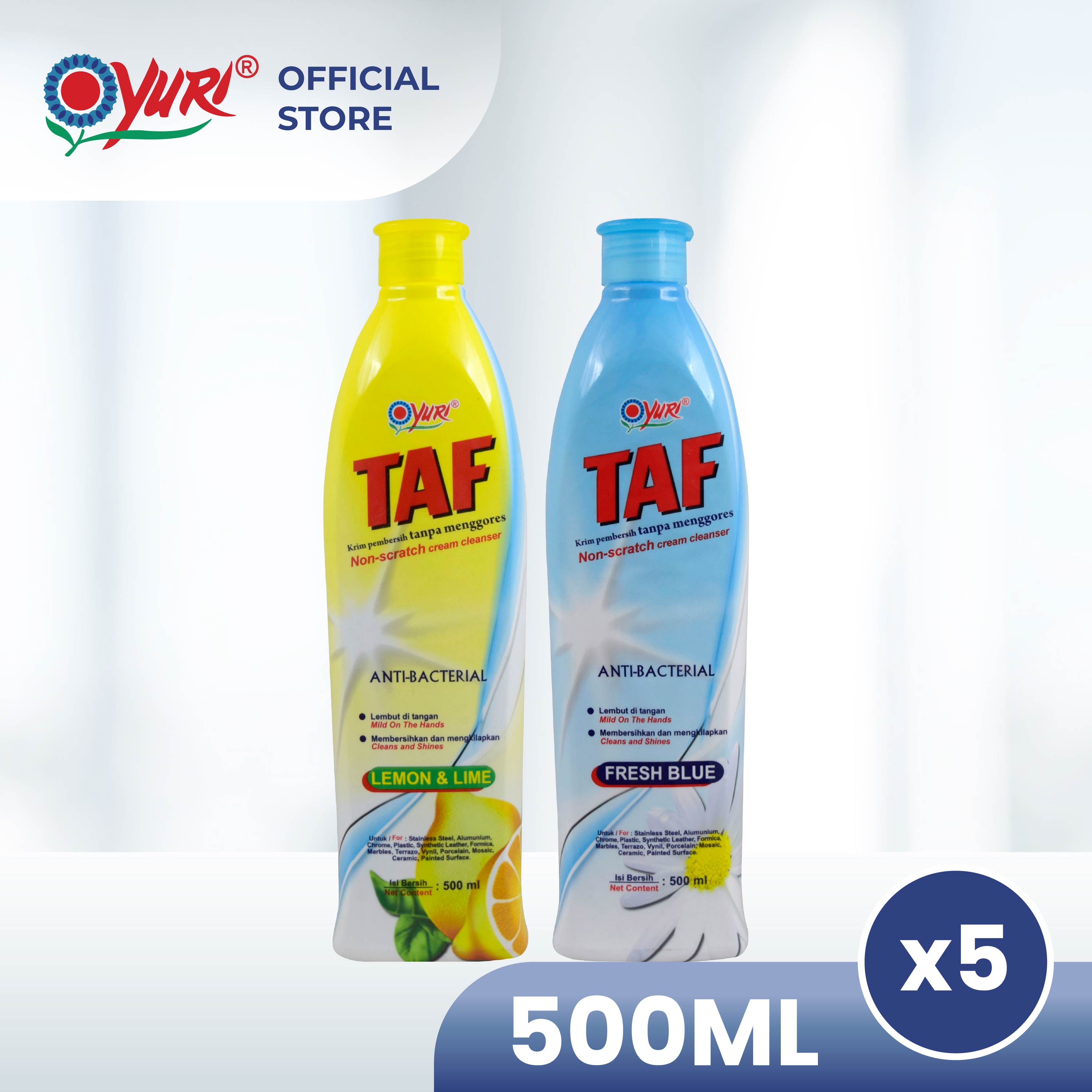 [Buy 4 Get 1 Free] Yuri Taf Non-Scratch Surface Cream Cleanser 500ml x5 ...