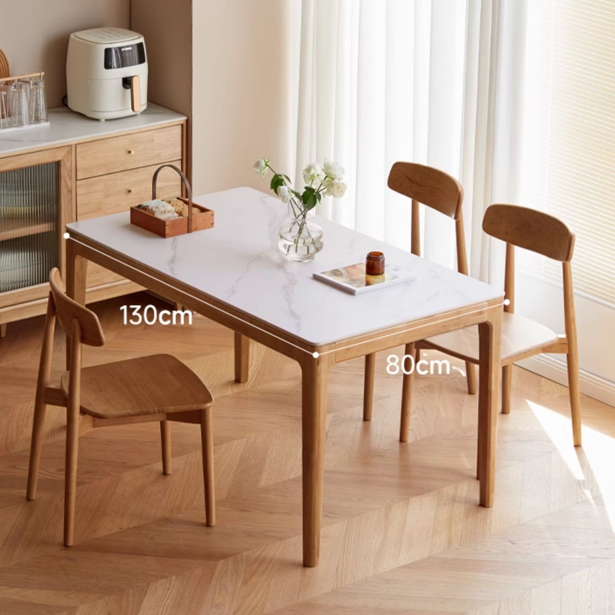 Cozylant Tatum Dining Table Set / Sintered Stone Table / Solid Rubber ...