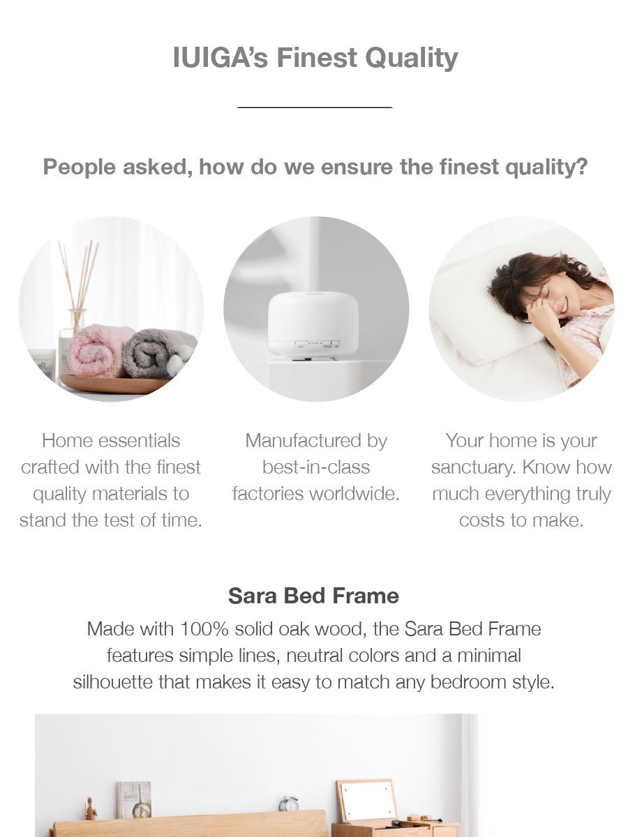 IUIGA Sara Bed Frame| Queen & King | Bedroom | Modern | Shopee Singapore