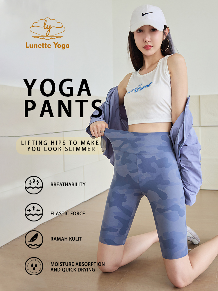 【Ready Stock】camouflage plus size shorts leggings women yoga pants ...