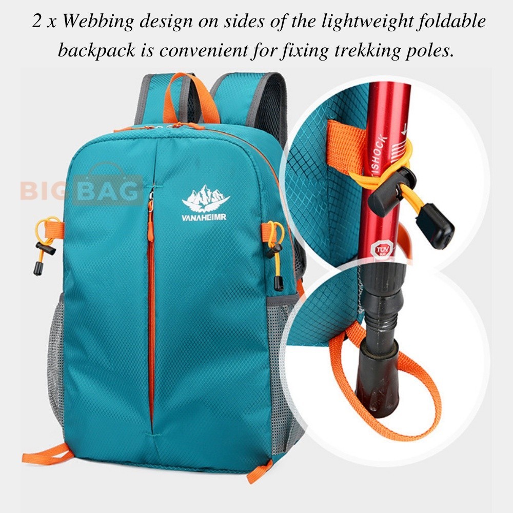 Foldable Backpack 20L Hiking Backpack Beg Hiking Kecil Hiking Bag Small ...