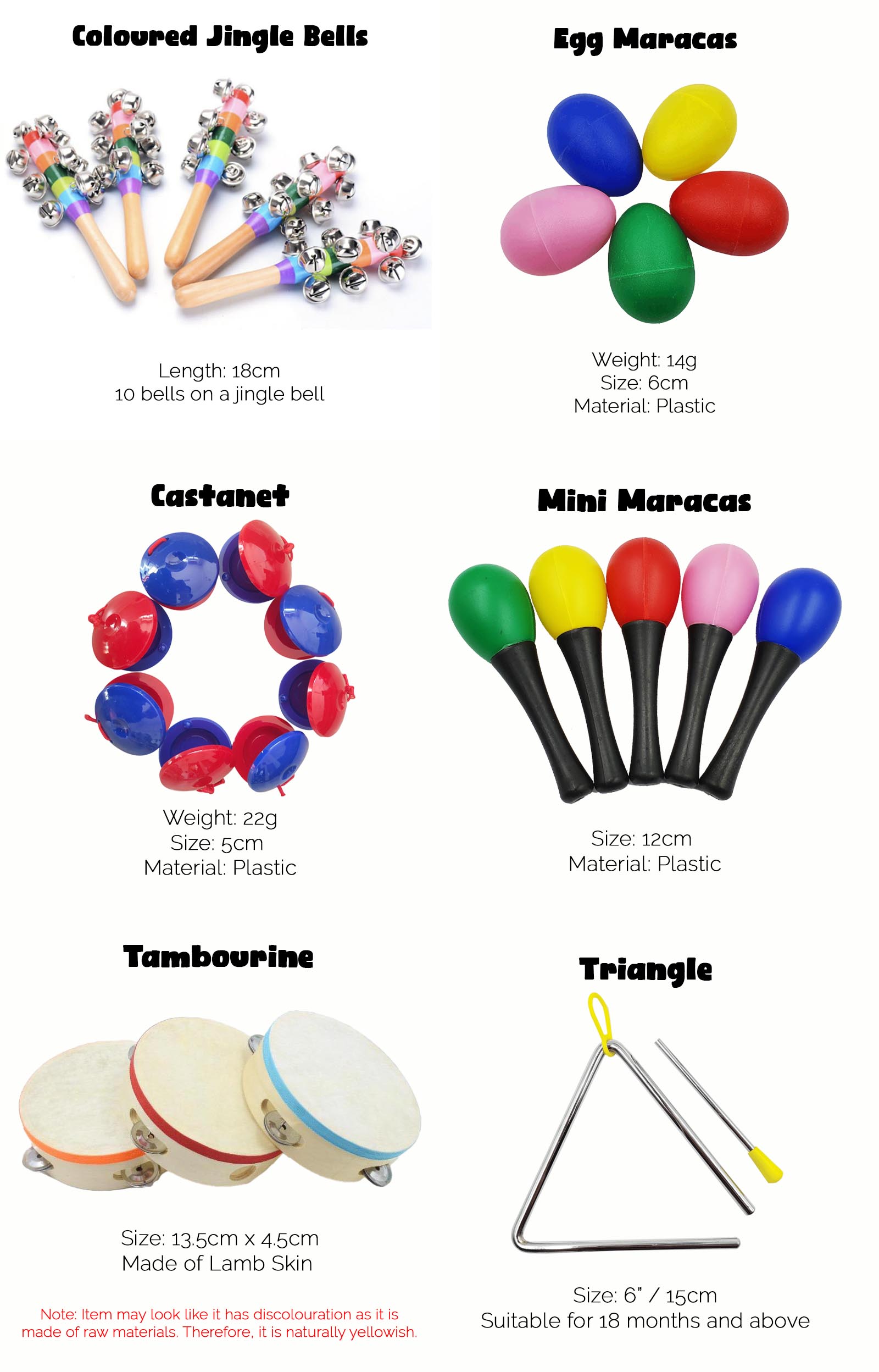 🇸🇬🚚 Musical Toy | Pre-School | Early Childhood | Maracas | Bells | Castanet | Triangle ...