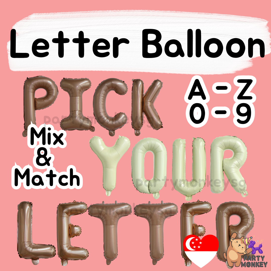 [SG Instock] Milky Mocha Letter Balloon Alphabet Balloons Number ...