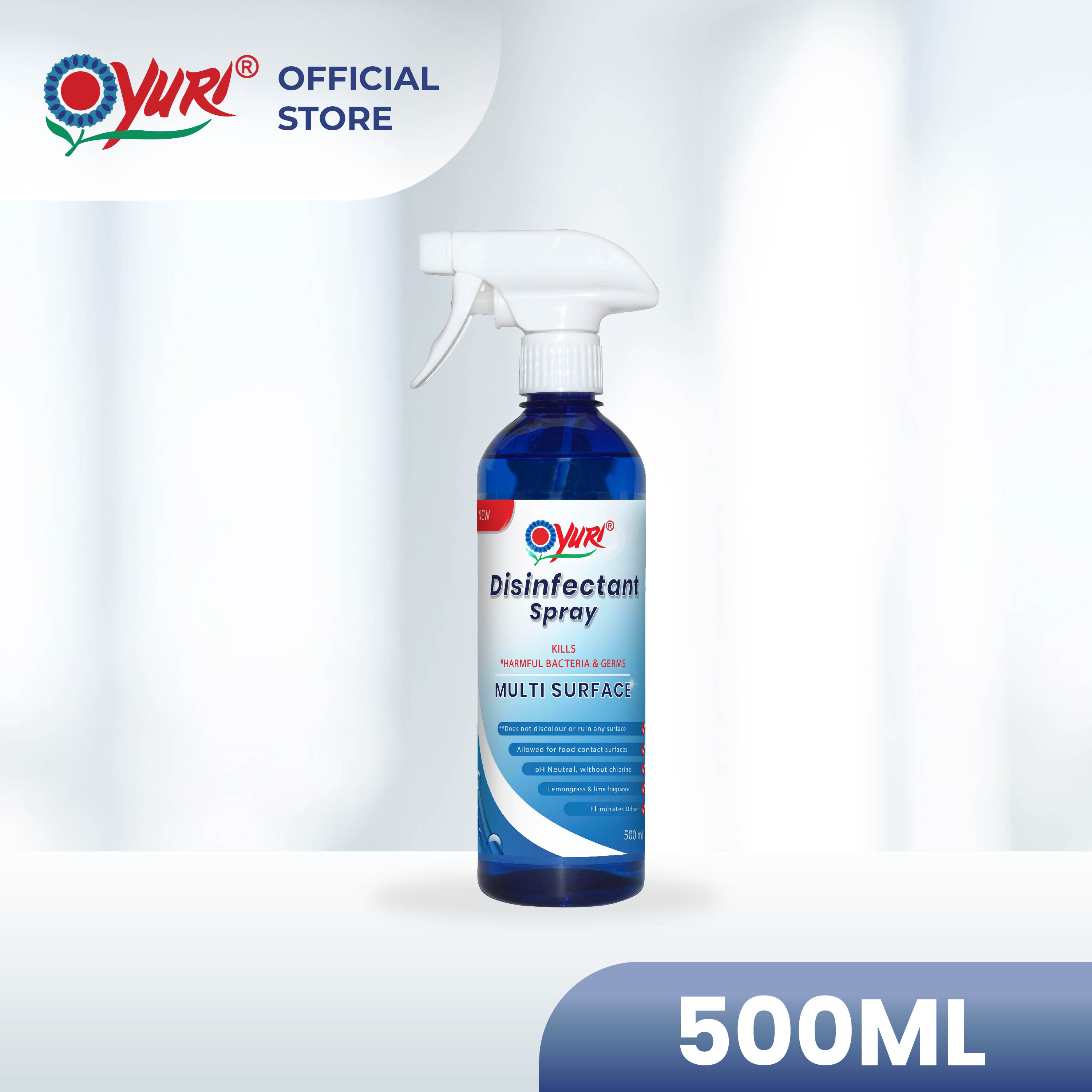 Yuri Disinfectant Spray 500ml - Enriched with Refreshing Lemongrass ...