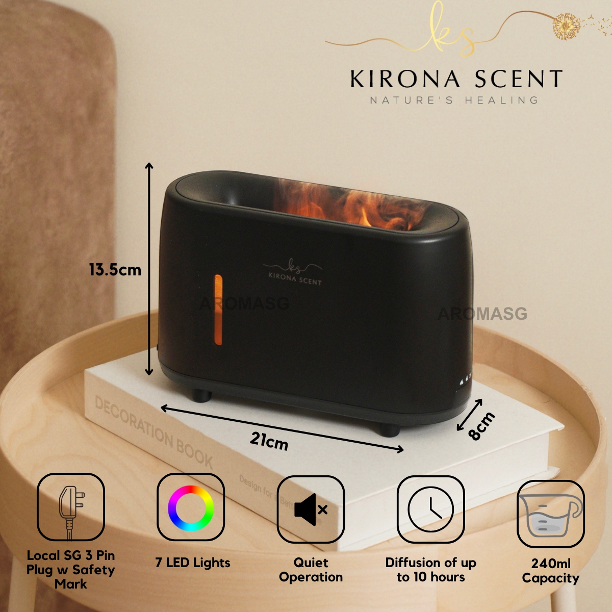 [8.8 Mega Sale] Kirona Scent Blazing Fire Diffuser With Remote Control ...