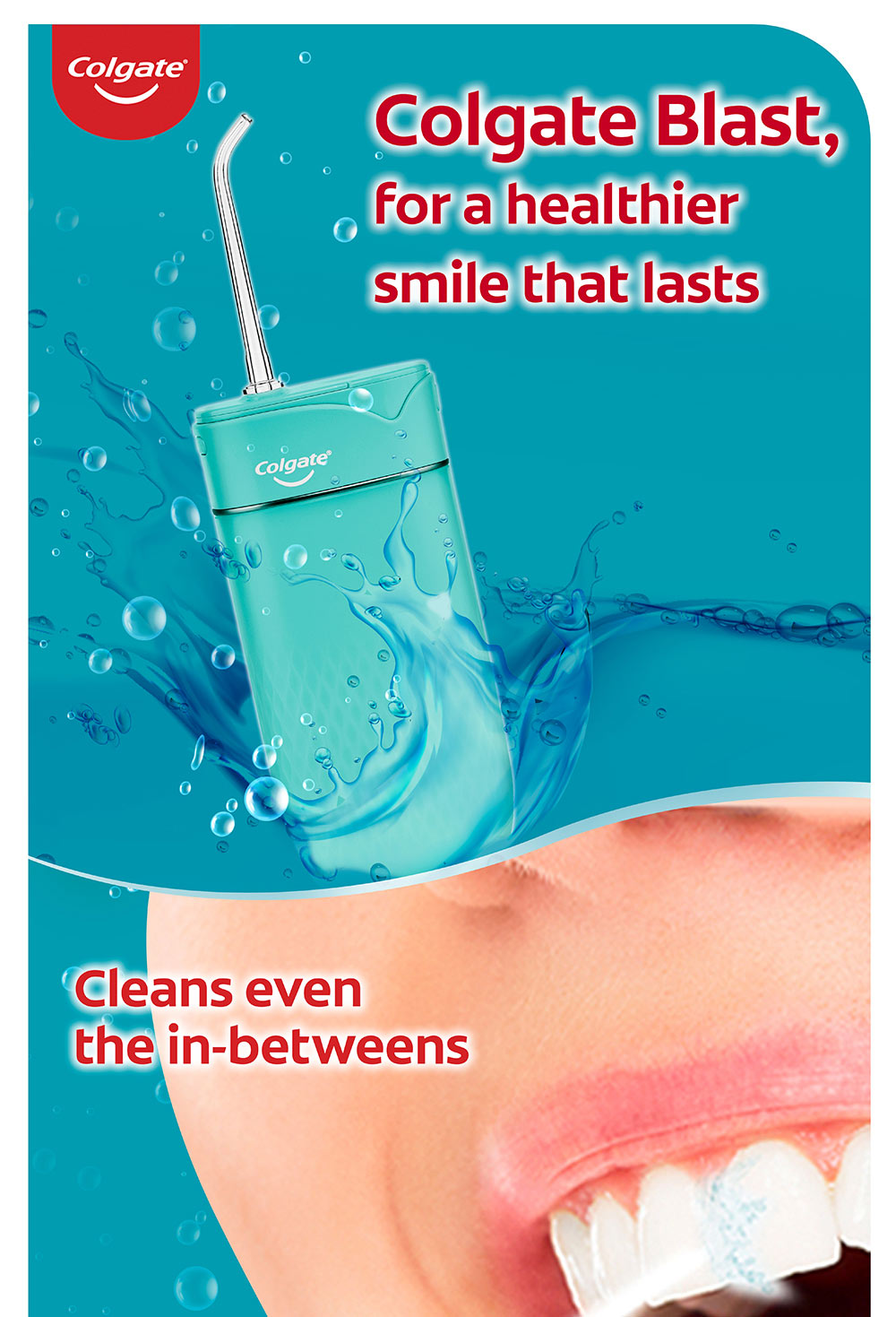 Colgate Blast Portable Water Flosser Rechargeable, Water Resistant ...