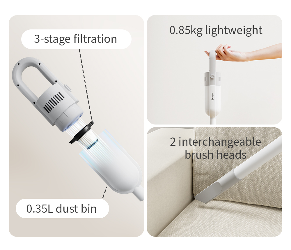 Simplus Vacuum Cleaner | 14,000Pa Suction Power | 0.85kg Lightweight ...