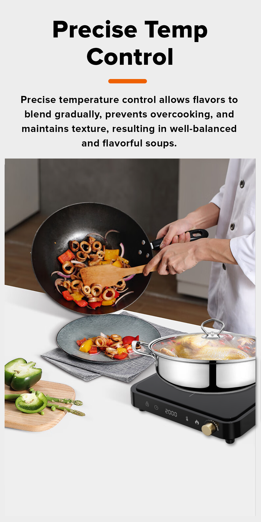 Cornell Induction Cooker 2000W with Premium Stainless Steel Pot ...