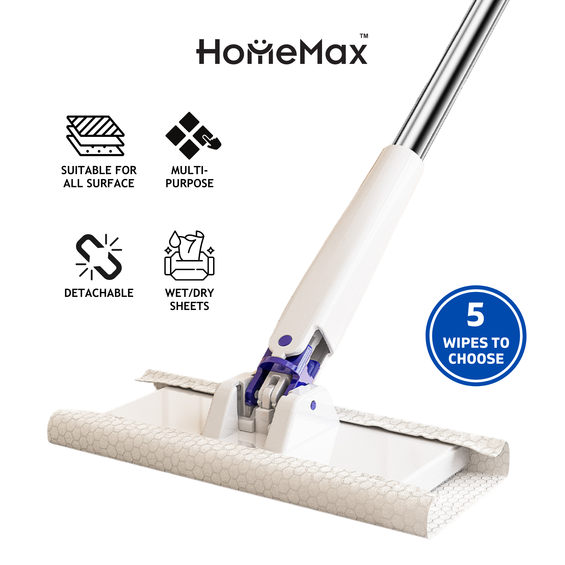 🇸🇬【SG Seller】Multi-Purpose Magic Wiper Mop / Detachable Mop Suitable ...