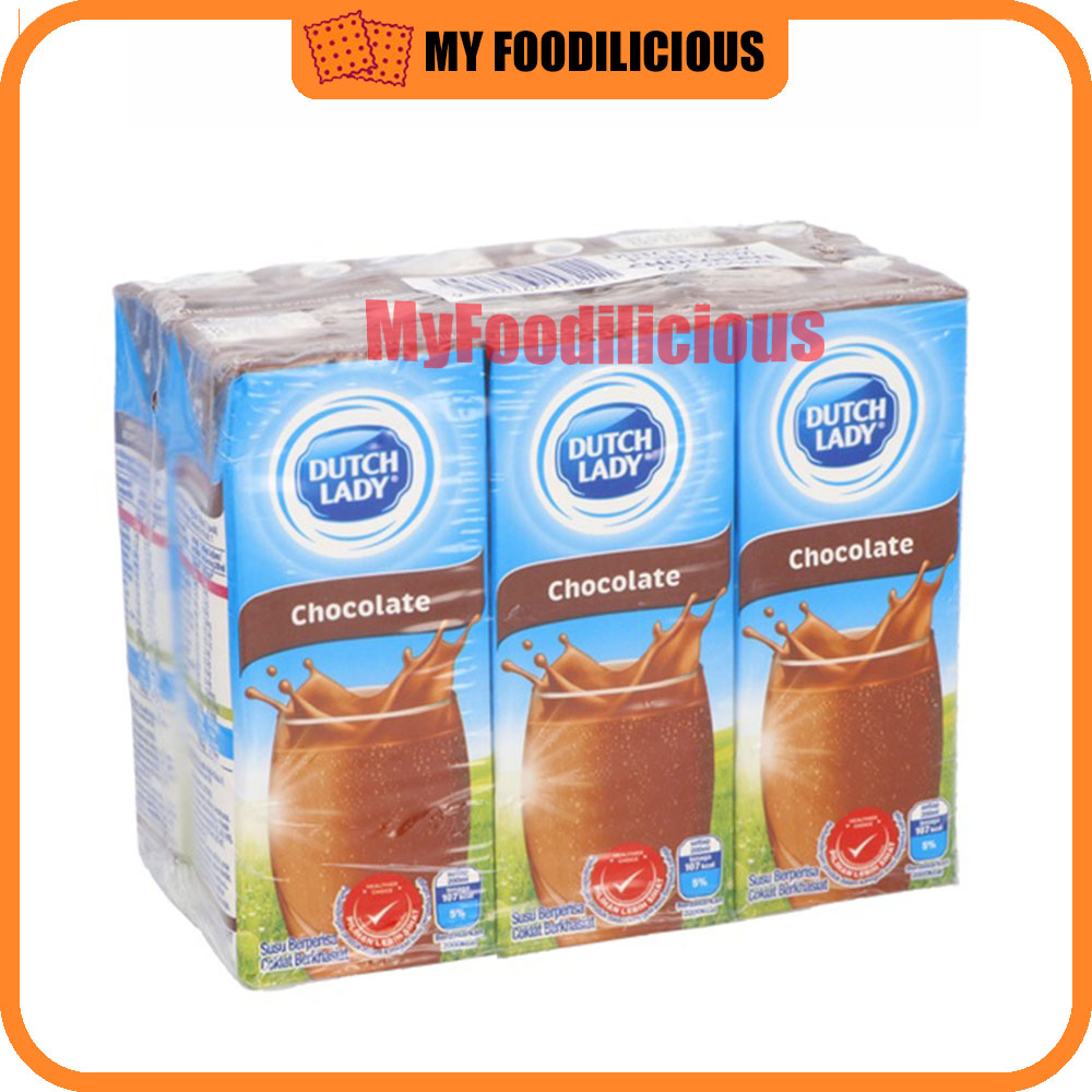 Dutch Lady UHT Milk Low Fat Full Cream Chocolate Strawberry 200ml x 6 ...