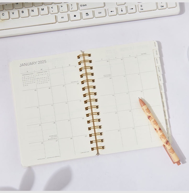 🌟SG Instock🌟A5 2025 Weekly Planner Notebook English Version Spiral Coil ...