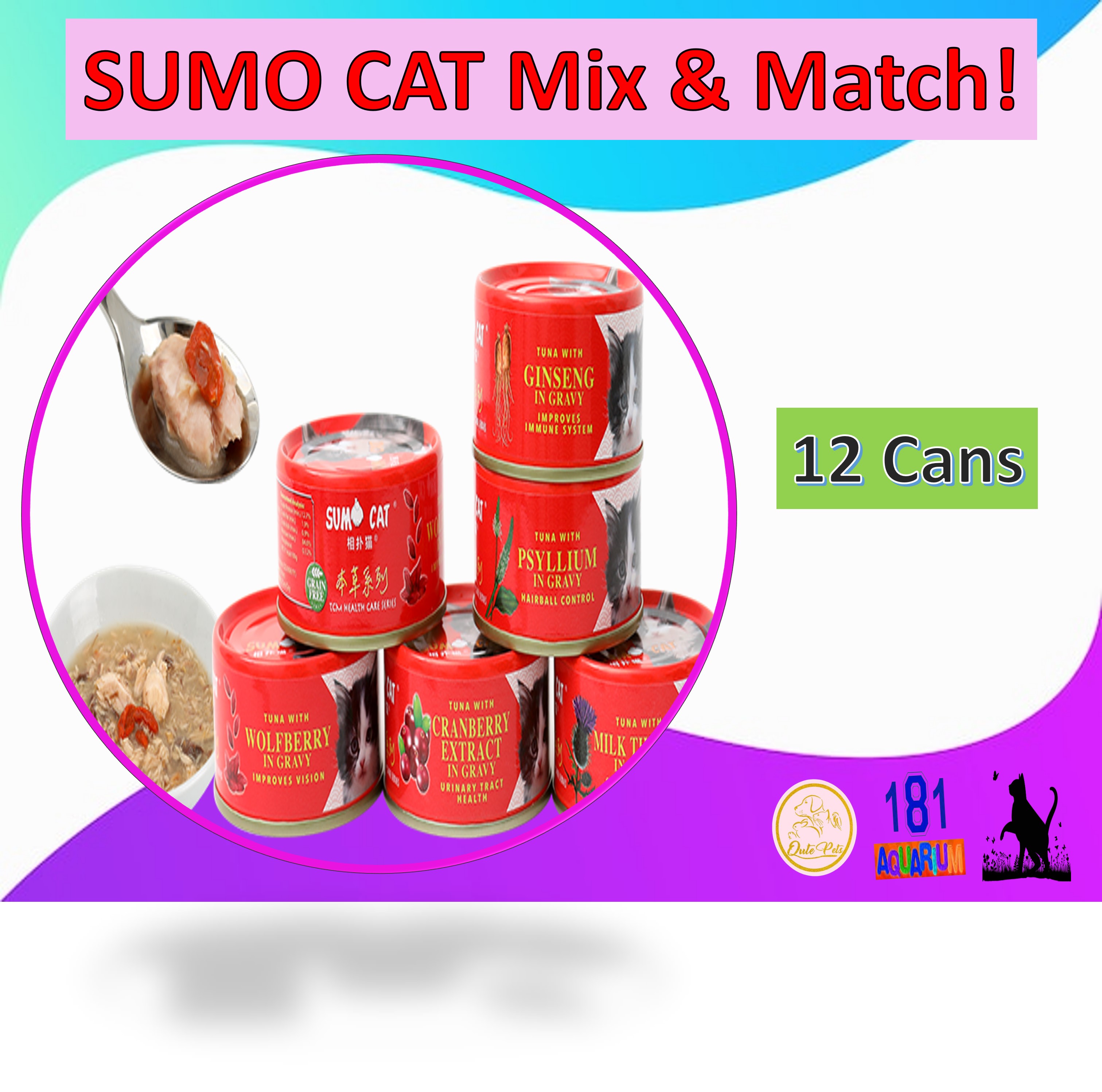 [12+12/ Mix & Match] Sumo Cat Jelly Series + Sumo Cat TCM Gravy Series ...