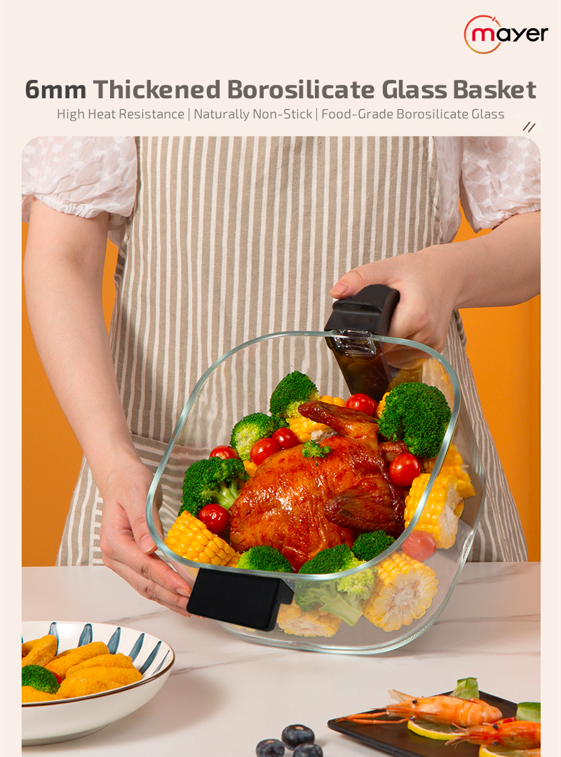 Mayer 5.5L Digital Glass Air Fryer MMGAF539D - White / Dark Grey | Shopee Singapore