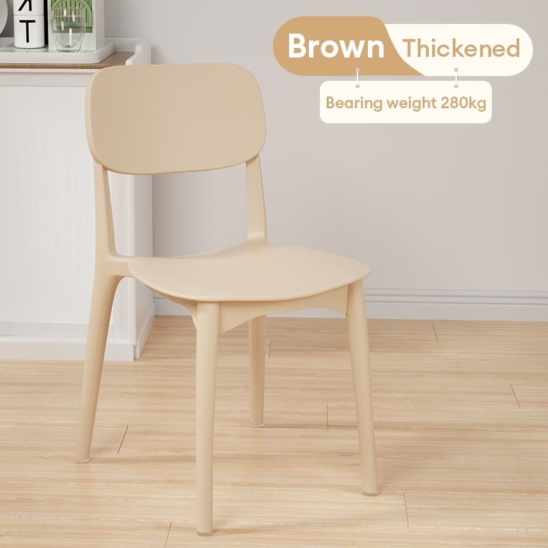 【Multi-Color】Nordic Plastic Chair Dining Chair Stackable Home Chair ...