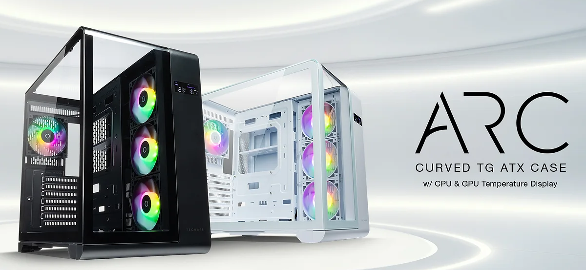 TECWARE ARC ARGB Curved Tempered Glass ATX Casing with CPU & GPU ...