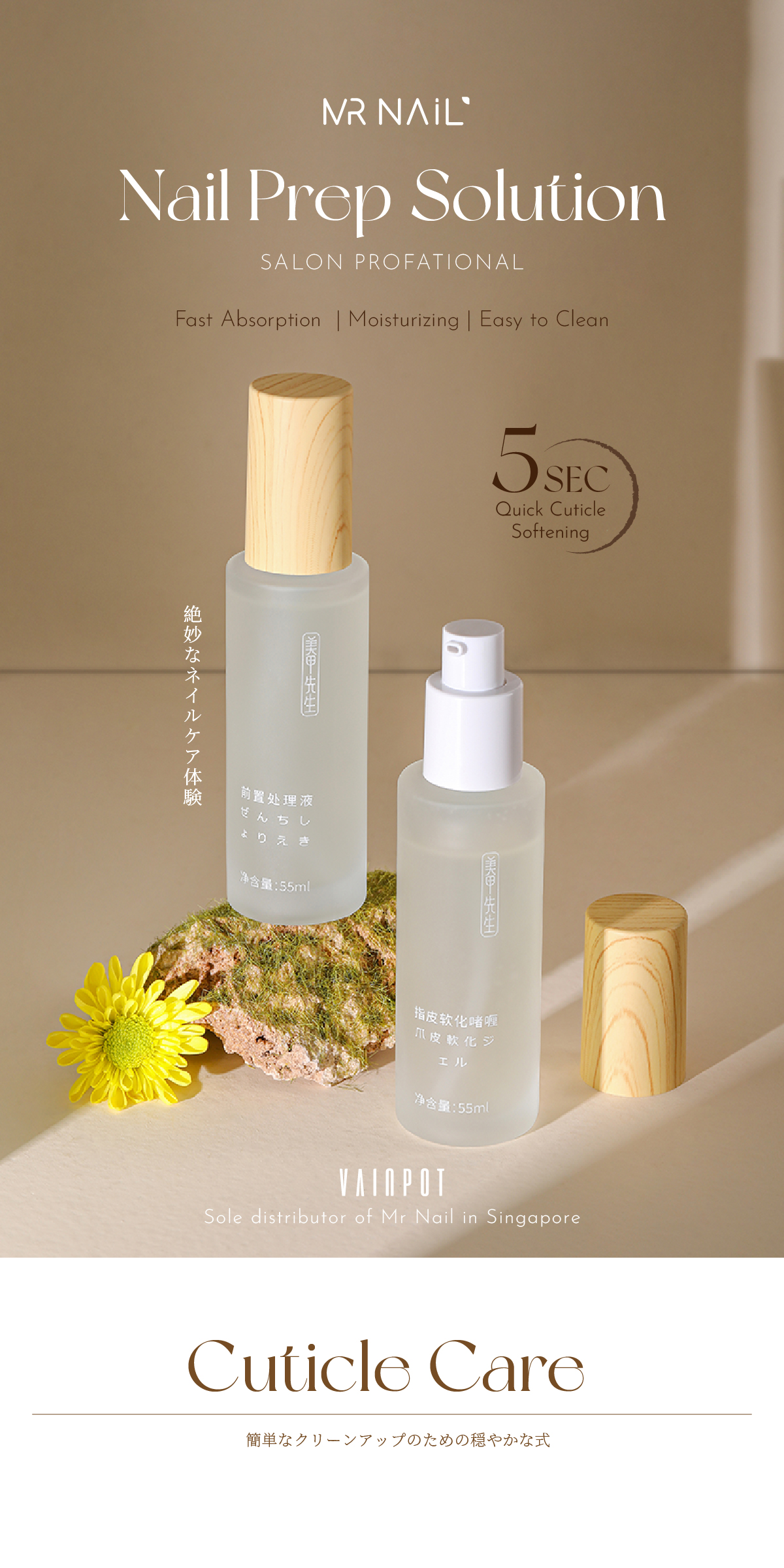 【Vainpot-SG】MR NAIL Nail Prep Solution and Cuticle Softener - 55ml | Shopee Singapore