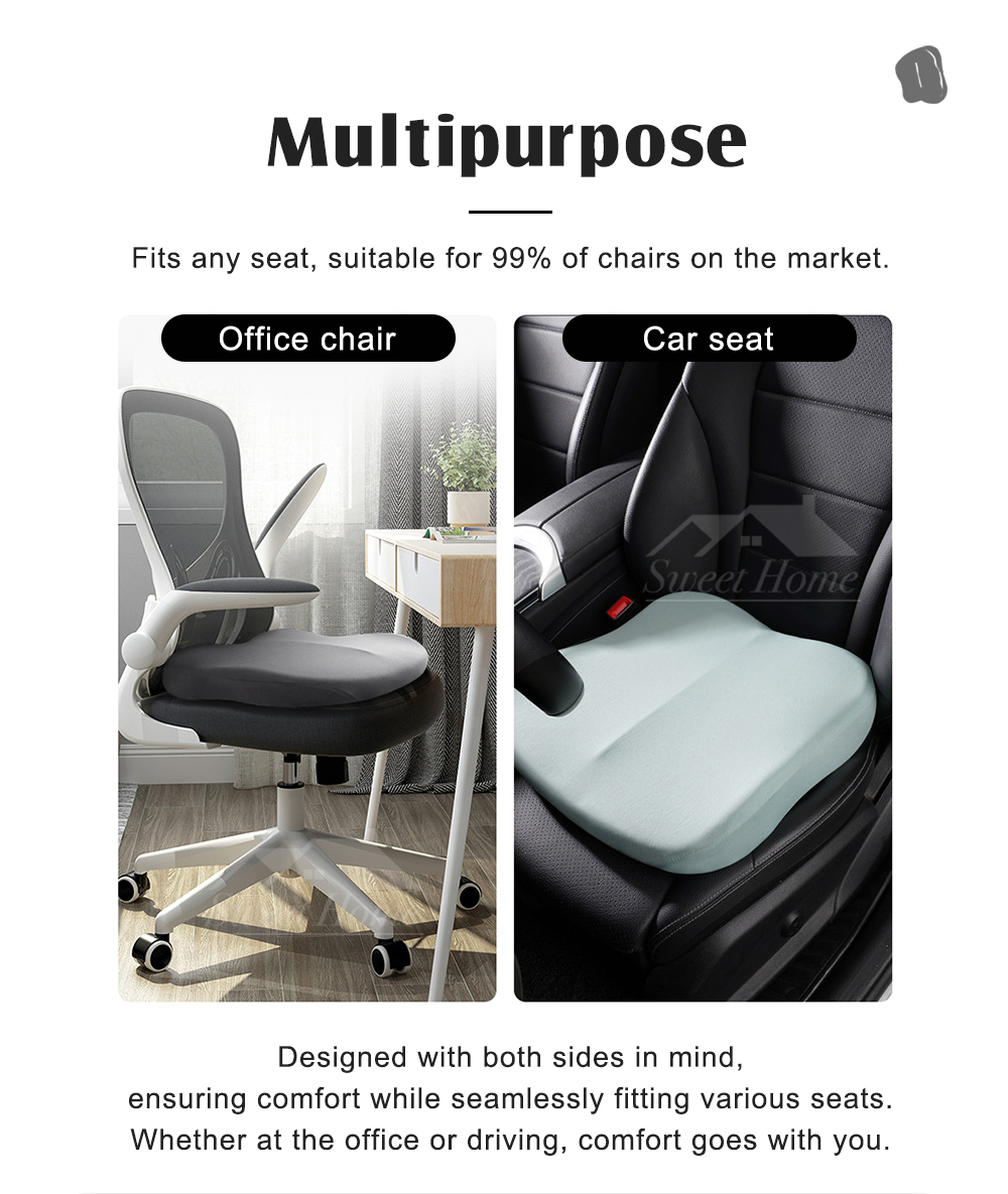 Cooling Dual-purpose Seat Cushion & Back Cushion Memory Foam Soft ...