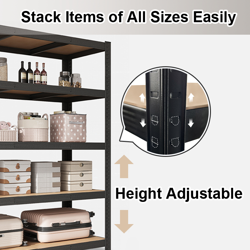 Metal Rack Storage Shelf Adjustable Rack Boltless Shelf Shelving Living ...