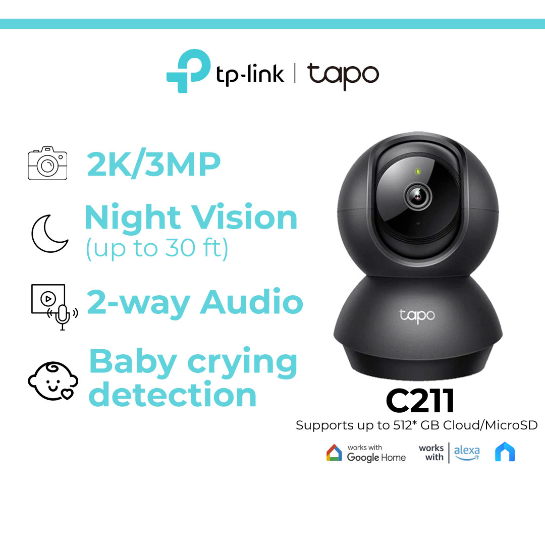 【3 YEAR WARRANTY】Tapo Camera TP-Link C211/TC70/TC71/TC72/C225/D23S01 360° Pan Tilt CCTV Home ...