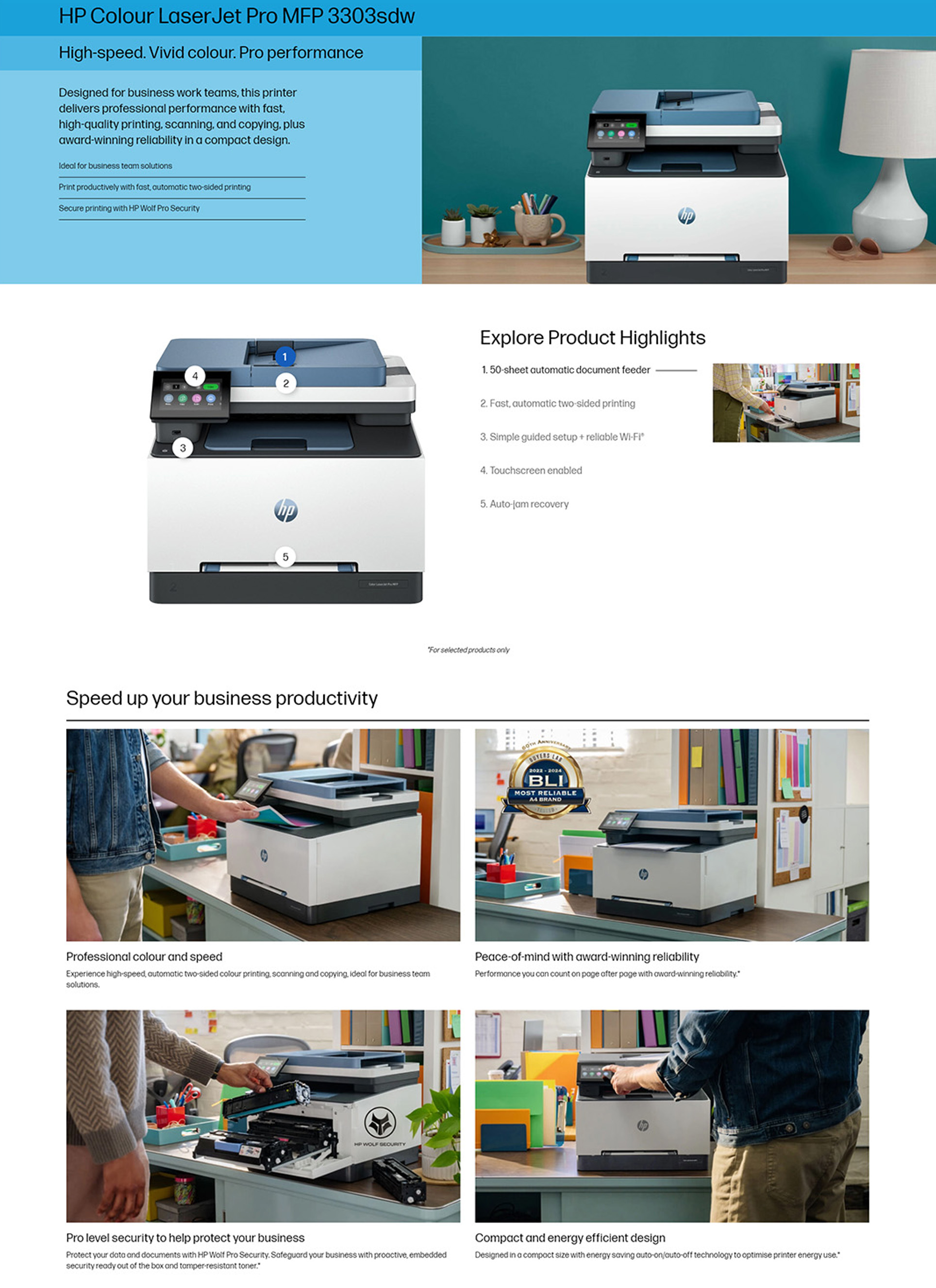 HP Color LaserJet Pro MFP 3303sdw Printer (499M6A) | Shopee Singapore