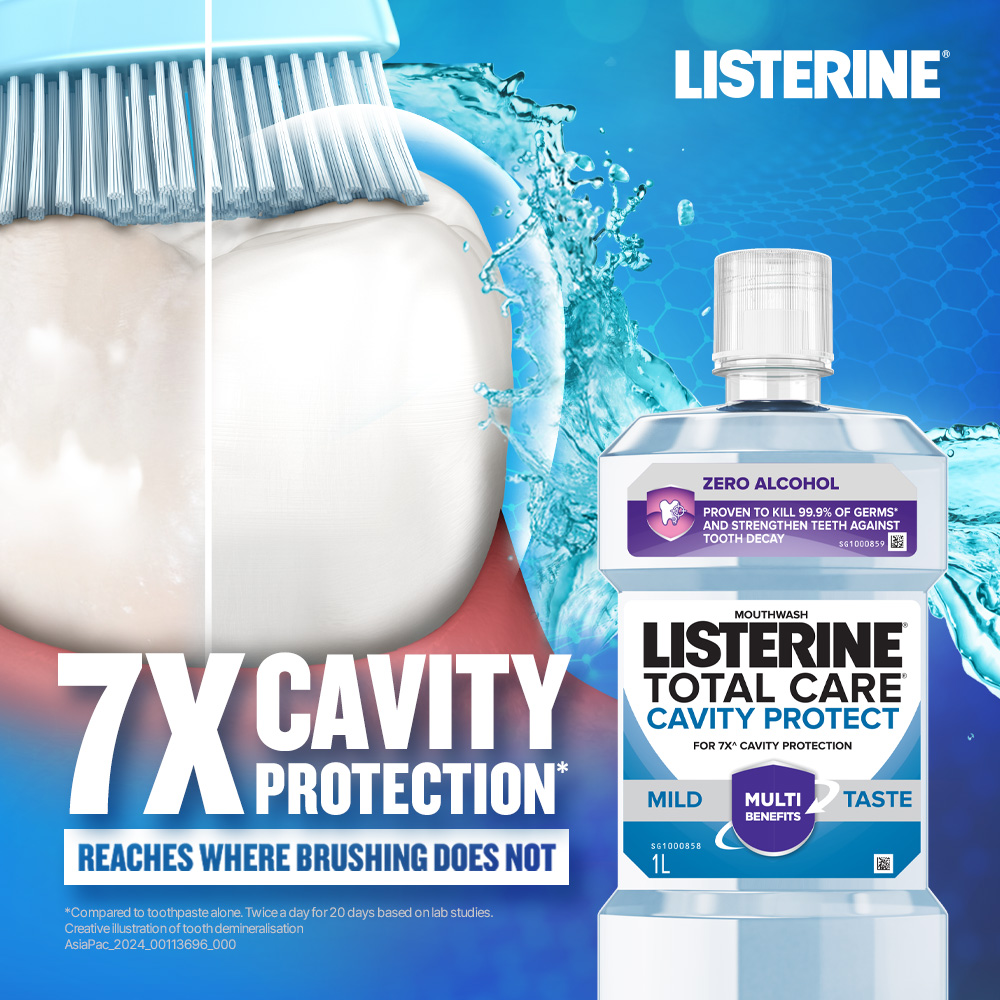 Listerine Mouthwash 100ml, Portable On-The-Go in Cool Mint, Green Tea ...