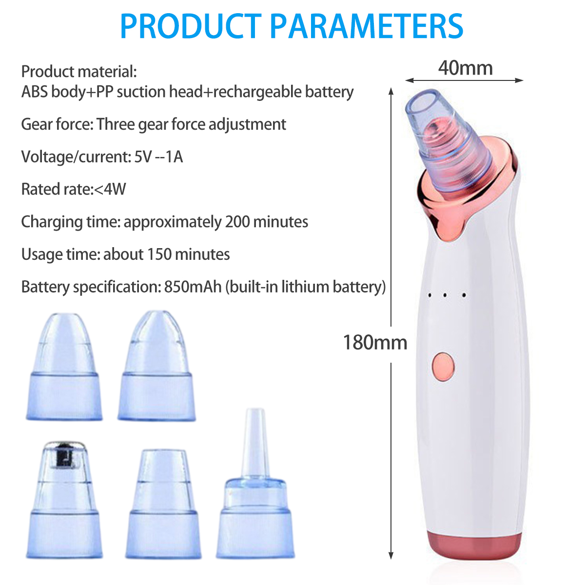 Electric Blackhead Remover LCD vacuum 祛白頭/黑頭 Facial Skin Care Whitehead ...