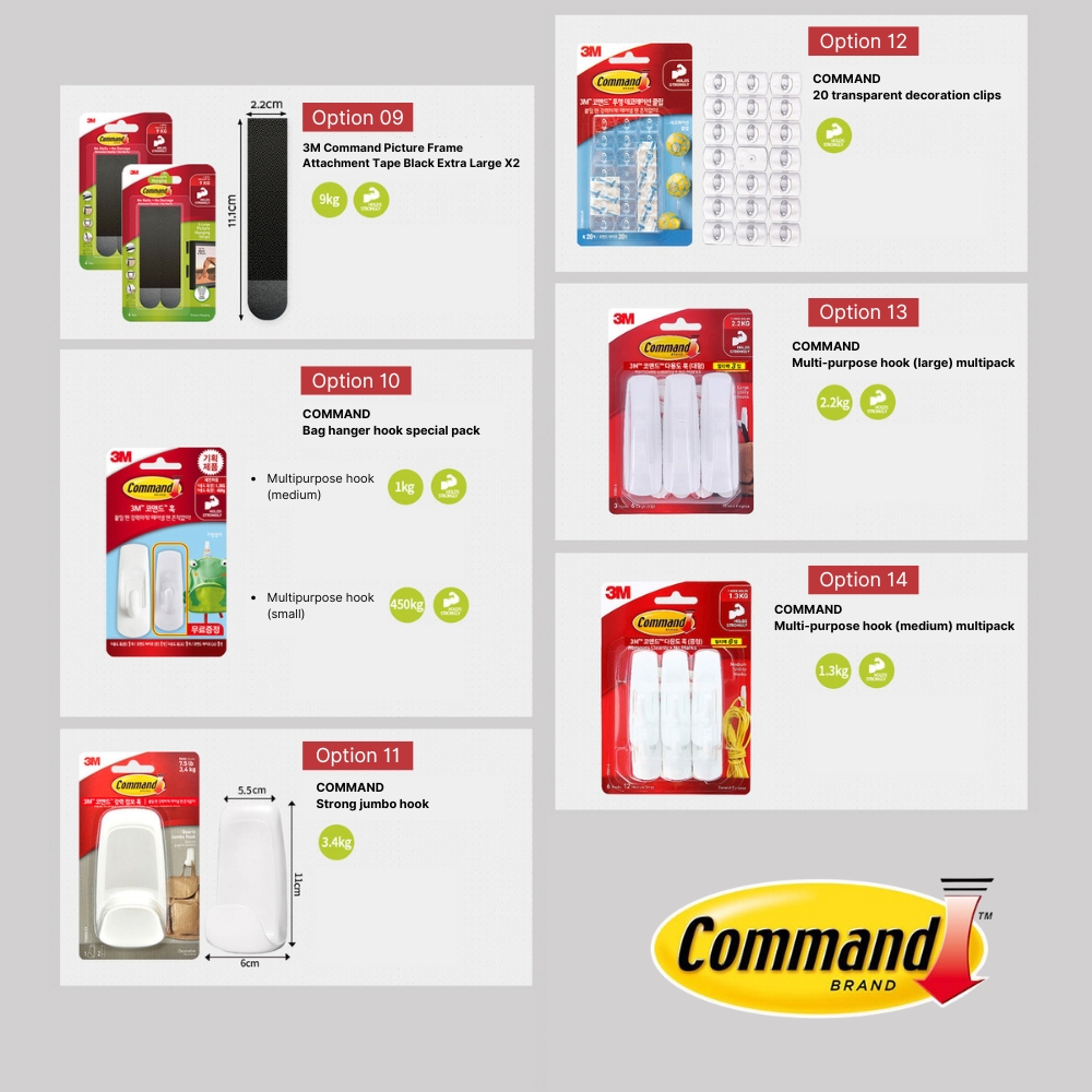 [1+1] 3M Command Picture Frame Hanging Kit with Non-Perforated Hooks ...