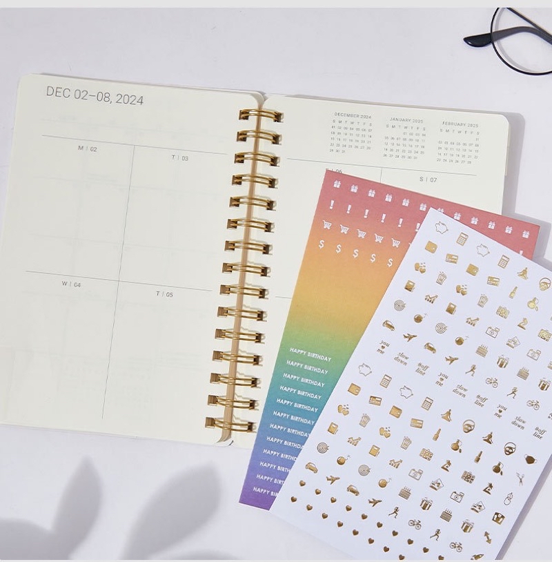 🌟SG Instock🌟A5 2025 Weekly Planner Notebook English Version Spiral Coil ...