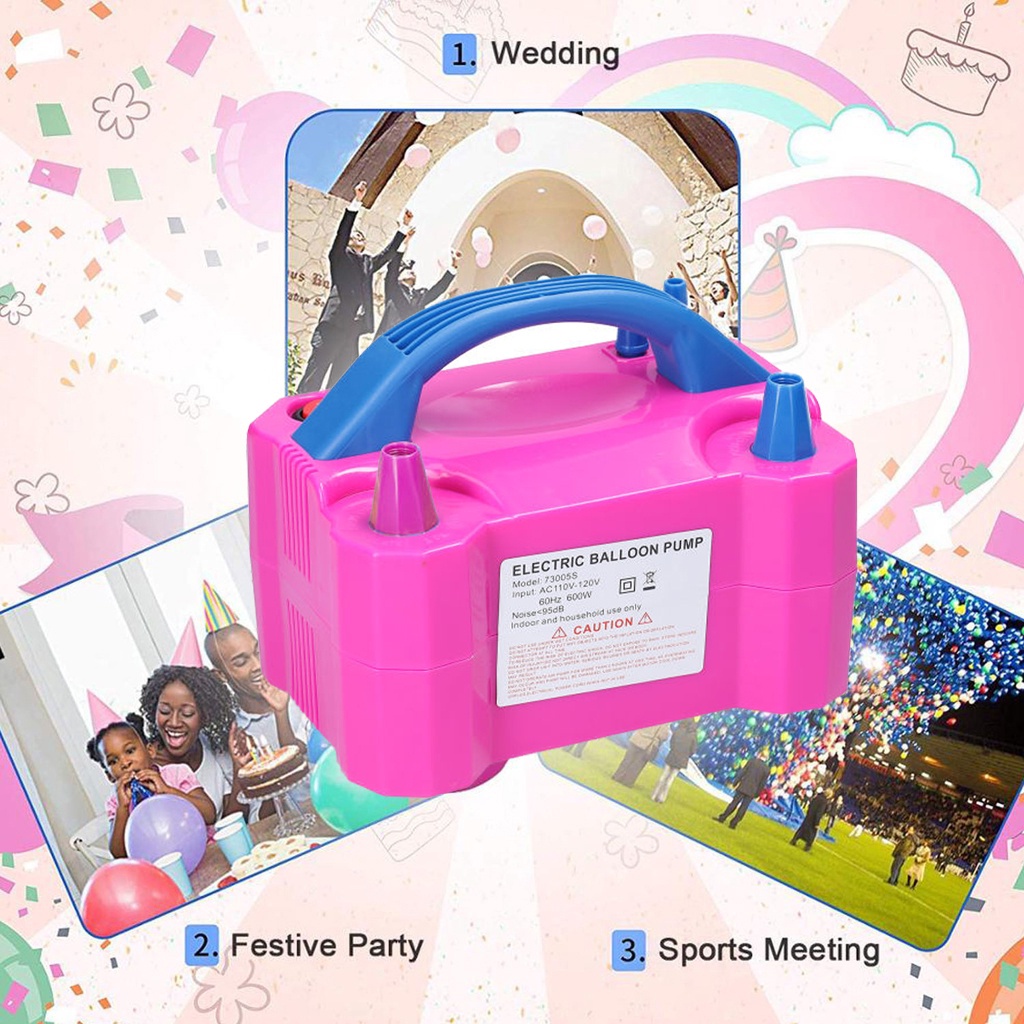 Electric Balloon Inflator Air Pump Blower Double Hole Inflatable ...