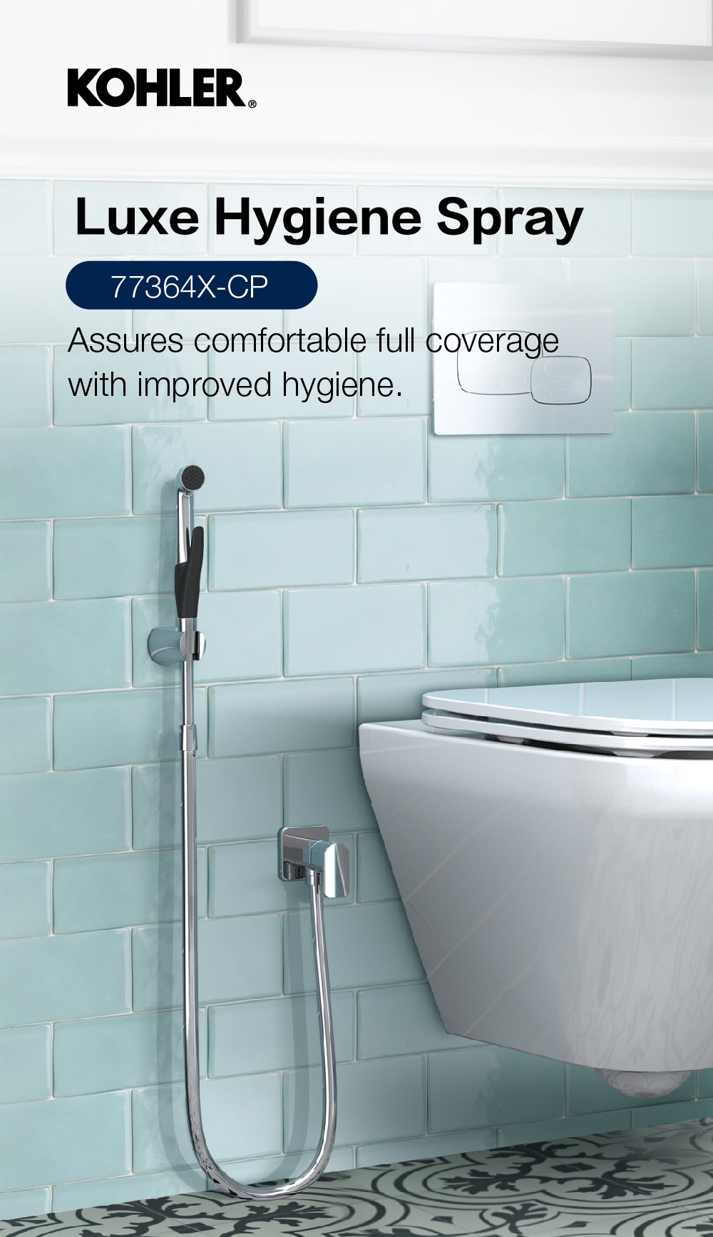 KOHLER Luxe Hygiene Spray, Anti-bacterial Bidet Spray with Wall Bracket ...