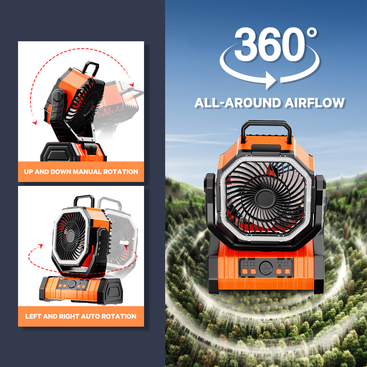 Wireless Circulation Fan Desktop Fan Desk Fan Strong Airflow 5 Speed ...