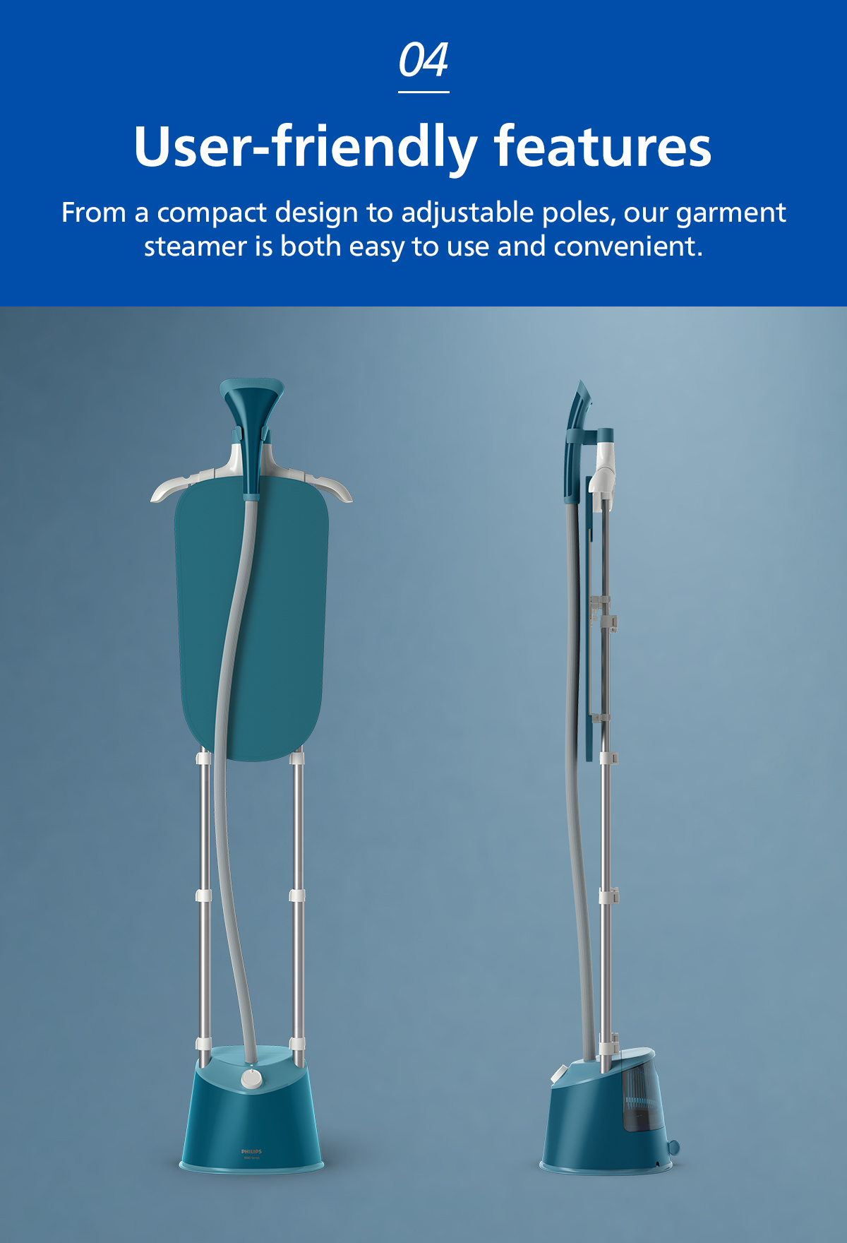 (NEW) PHILIPS Stand Garment Steamer 1000 Series - STE1040/20, 1800W, 3 ...