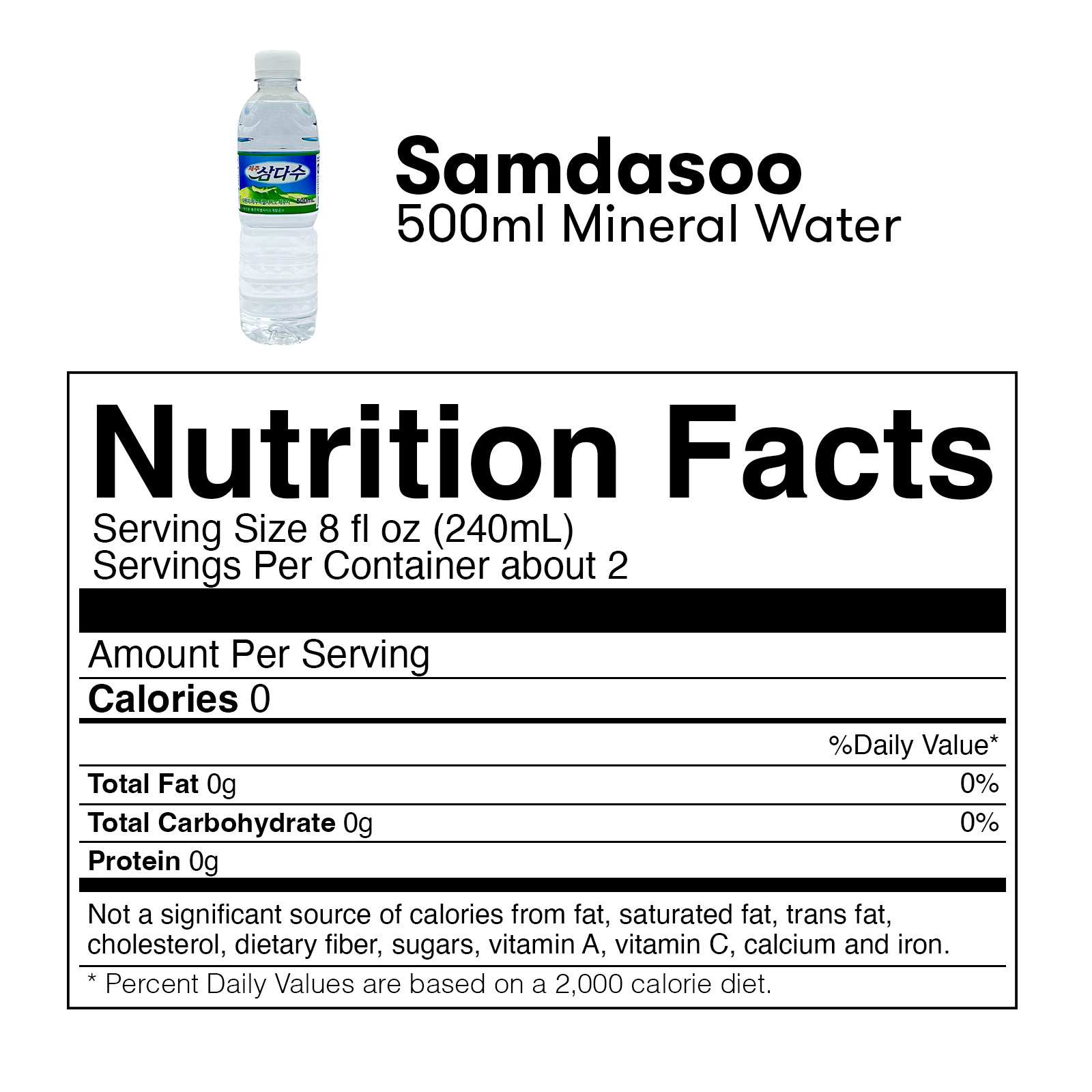 [SAMDASOO] Jeju Samdasoo Natural Korean Mineral Water - 500ml | Shopee ...